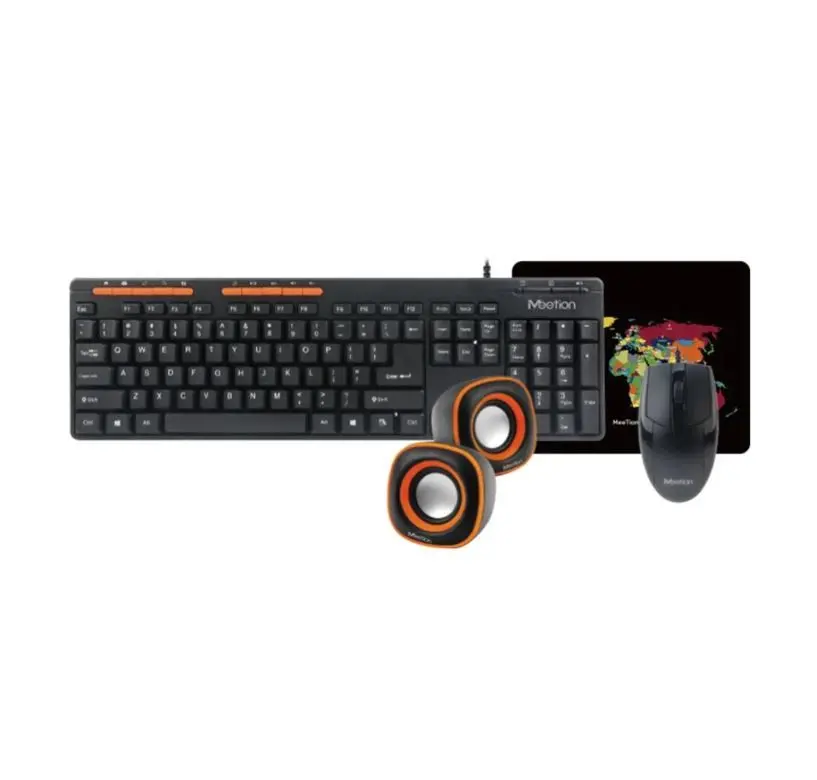 MeeTion C105 Set 4u1 žična tastatura + miš + podloga + zvučnici, Crni