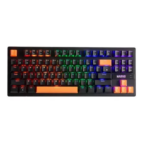 Marvo KG901C Tastatura, Žično povezivanje, Mehanička, 87 tastera, RGB osvetljenje, Crna