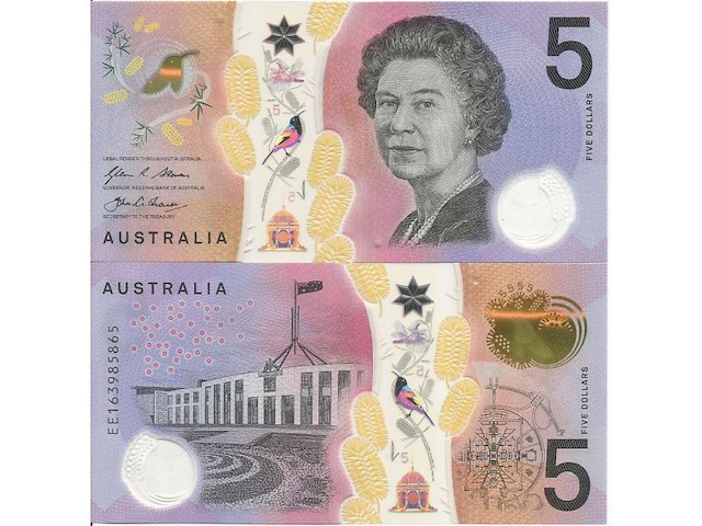 Australija 5 dollars 2016. UNC Polimer