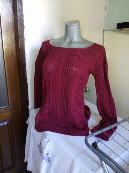 Bordo dzemper 3 pletenice S/M