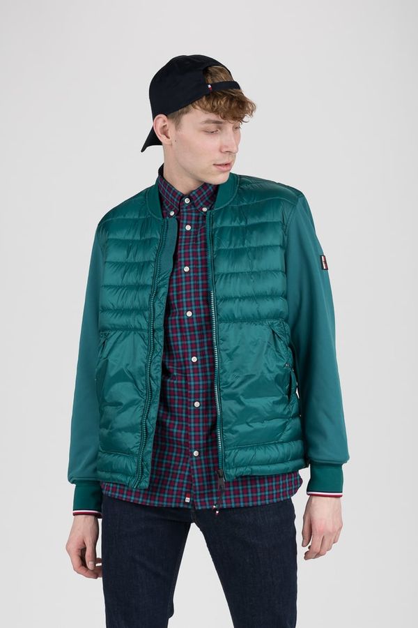 TOMMY HILFIGER JACKET - MIX MEDIA BOMBER GREEN