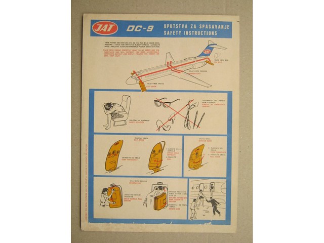 JAT DC-9 - UPUTSTVA ZA SPASAVANJE