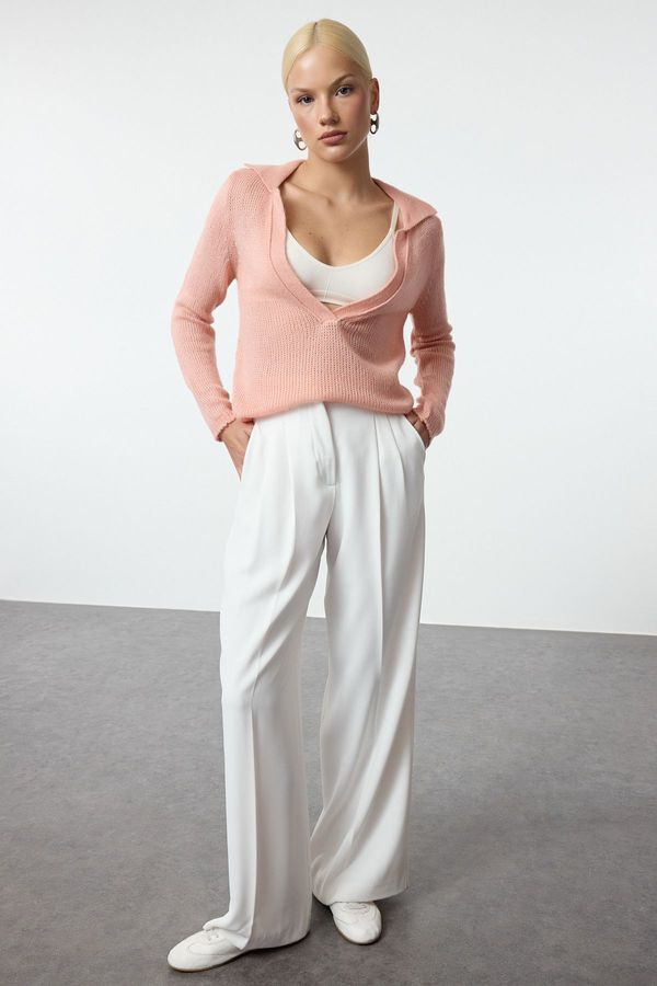 TRENDYOL DUSTY ROSE SOFT TEXTURED LOOSE KNIT SWEATER