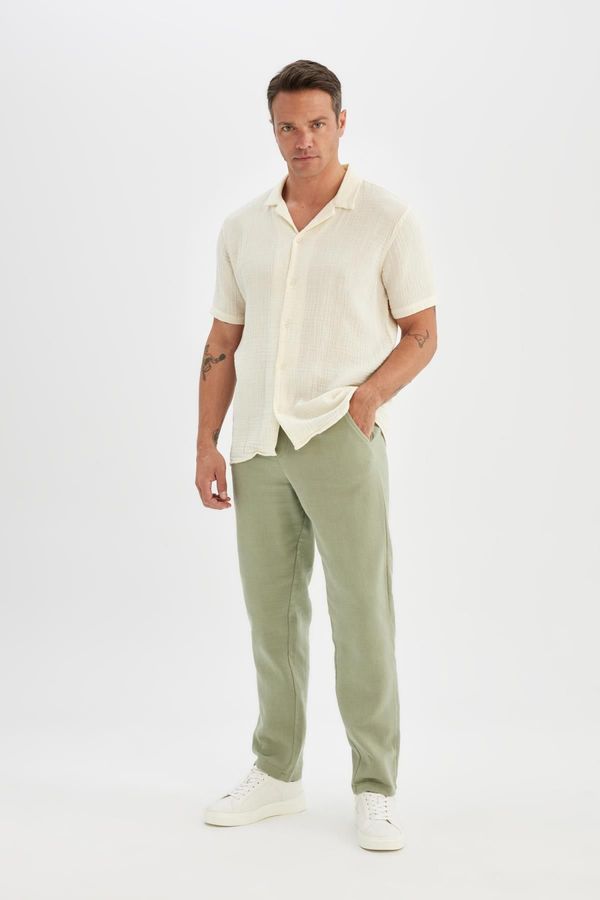 DEFACTO RELAX FIT STRAIGHT LEG COTTON TROUSERS