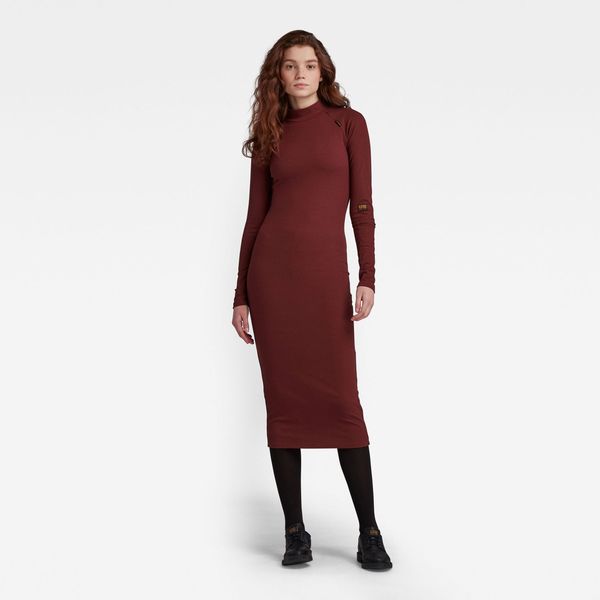 G-STAR DRESS - MOON RIB 5X2 R BURGUNDY