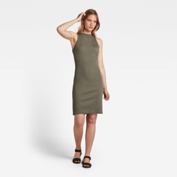 DRESS - G-STAR RAW ENGINEERED RIB TANK TOP DRESS C GREEN