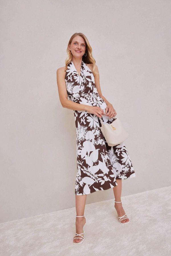 DEFACTO LINEN BLEND SLEEVELESS MAXI DRESS