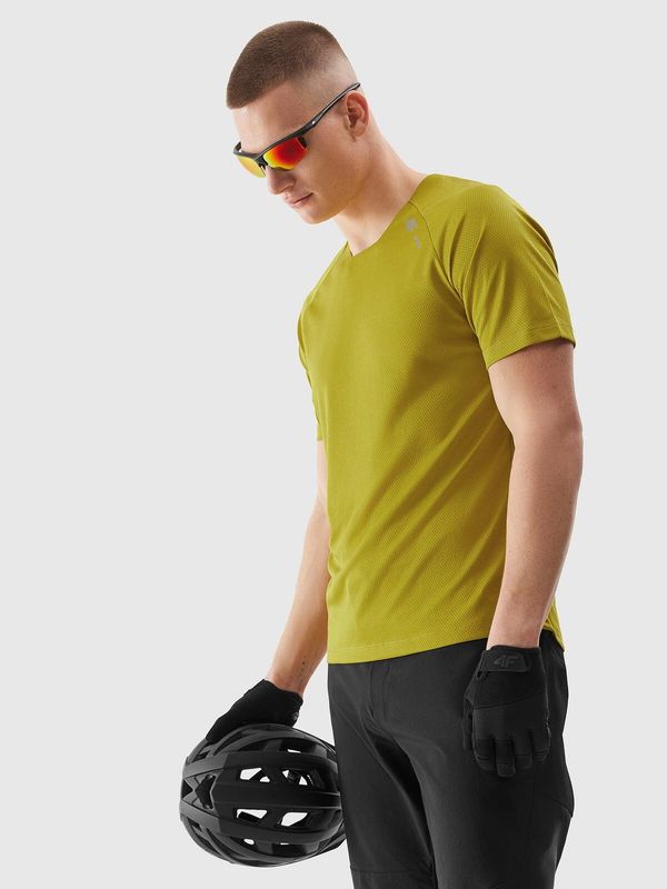MEN'S CYCLING QUICK-DRYING T-SHIRT 4F - YELLOW