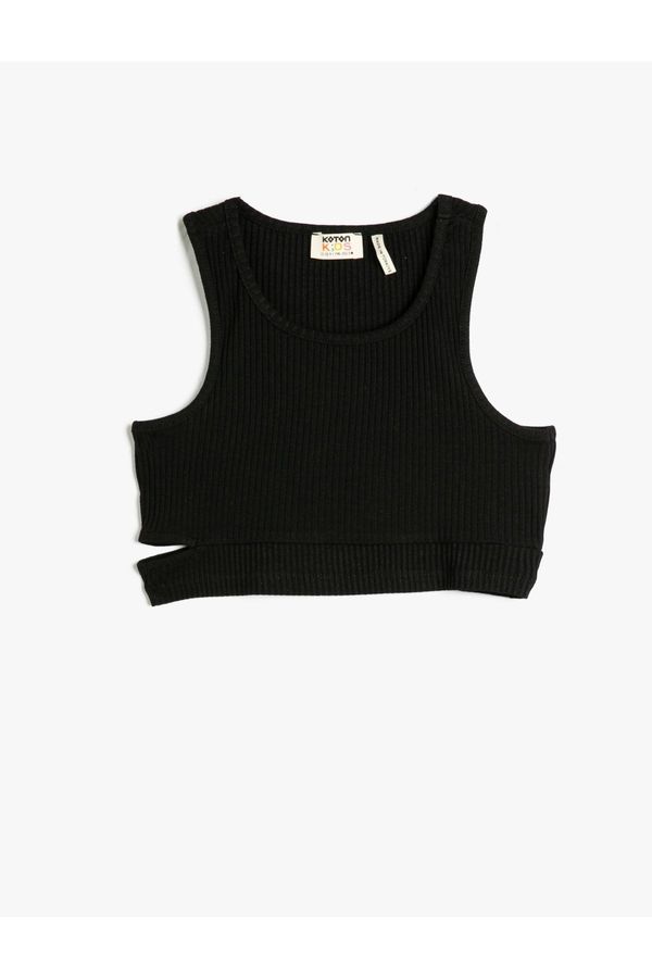 KOTON CROP TOP, SLEEVELESS, WINDOW DETAIL COTTON