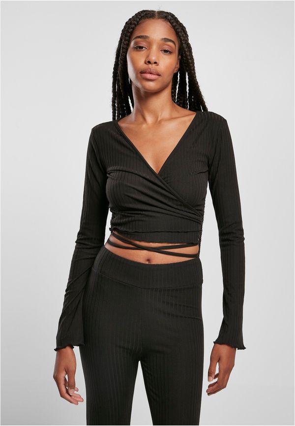 WOMEN'S LONG SLEEVE CROPPED RIB WRAPPED