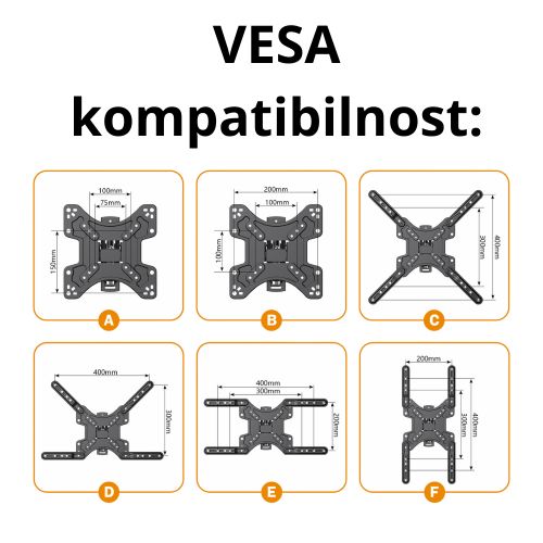 Nosač za TV zglobni Kettz TVN-6010 17"-56"