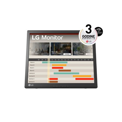 LG 17BR30T-B 17'' TN SXGA 1280x1024@75Hz touch monitor, 5:4, 1000:1, 5ms, 200 cd/m², 170º/160º, 1 D-Sub , 1 USB Upstream Port 2.0, USB A to B, Tilt, Black, 3yw