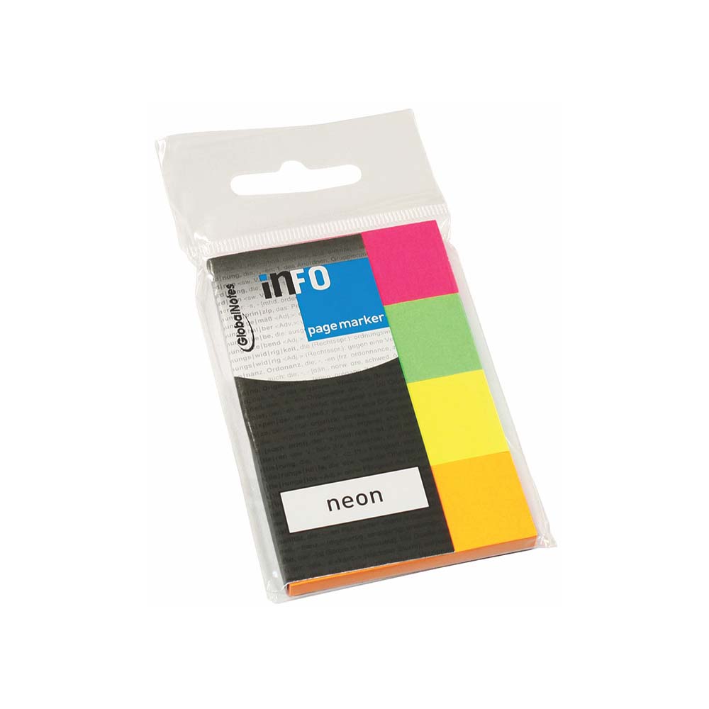 PAGE MARKER INFO NOTES 20X50MM NEON 4X40L