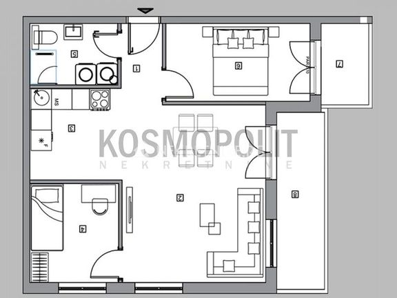 Zvezdara, Mirijevo, Aleksandra Bugarskog, 2.5, 64m2, 120278 EUR