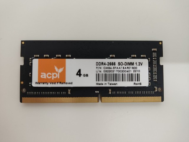 Laptop memorija DDR4 4GB Acpi