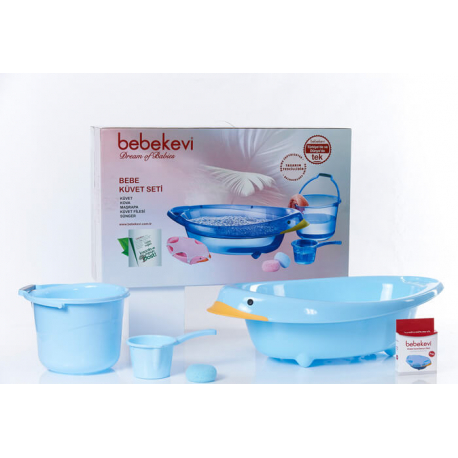 BEBEKEVI SET ZA KUPANJE 5 DELOVA BLUE TRANSPARENT