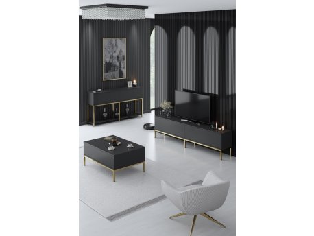 HANAH HOME Set za dnevnu sobu Lord Anthracite Gold