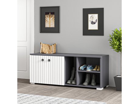 HANAH HOME Cipelarnik Sarandon Anthracite White