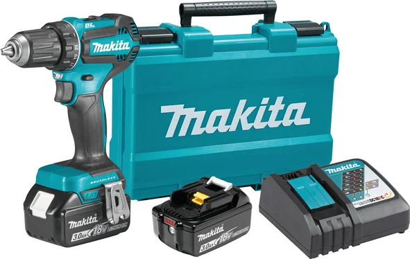 Makita Akumulatorska bušilica 18V, 13mm, 2sp Punjač DC18RC, Akumulator BL1830B x2, kofer