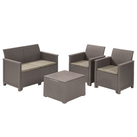 Curver baštenski set elodie 2 seater sa box stolom, kapućino ( CU 254091 )