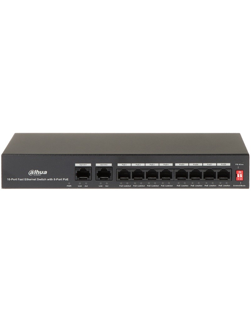 DAHUA PFS3010-8ET-65 10-Port Fast Ethernet Switch with 8-Port PoE