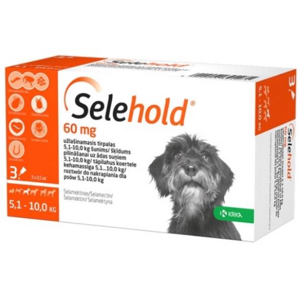 Selehold dog 5-10kg , 60mg 1 ampula