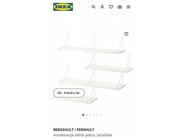 Ikea Bergshult/Pershult kombinacija zidnih polica (bela