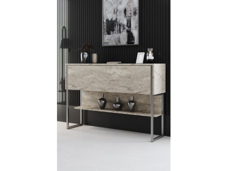 HANAH HOME KOMODA LUXE TRAVERTINE SILVER