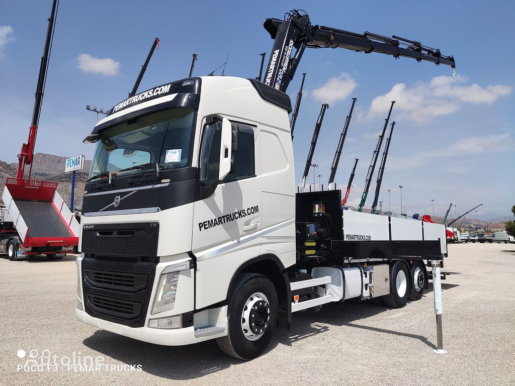 Volvo FH 460 6X2 GRUA CAJA FIJA EURO 6 kamion s ravnom platformom