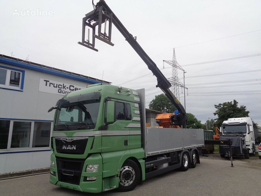 MAN TGX 26.440 6x2 Palfinger PK 15001 L Lenkachse kamion s ravnom platformom