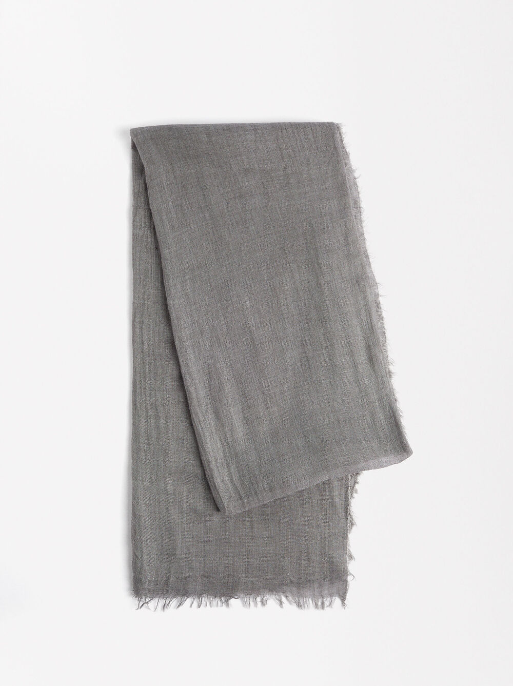 Plain Pashmina With Frayed Detailing