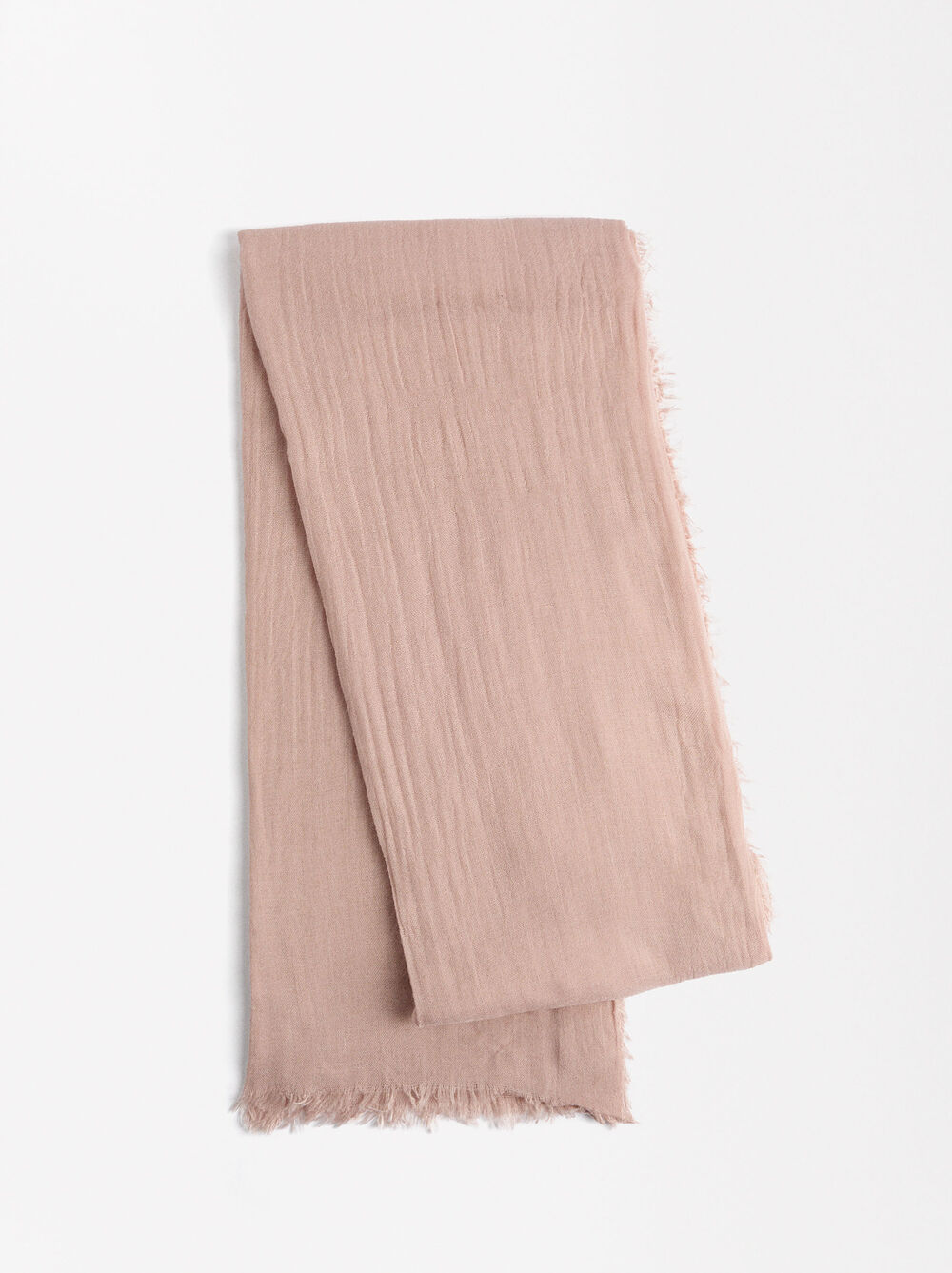 Plain Pashmina With Frayed Detailing