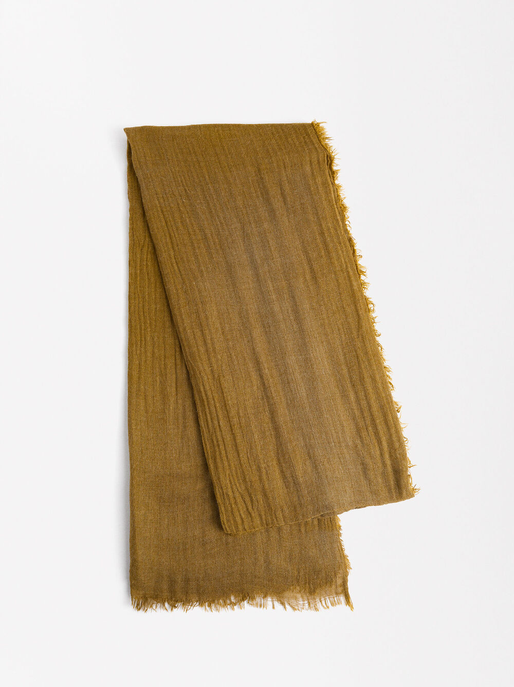 Plain Pashmina With Frayed Detailing