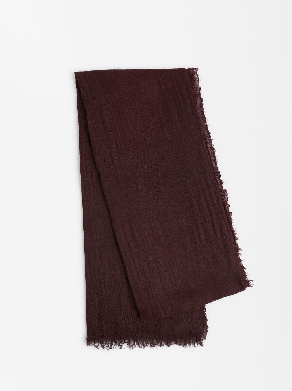 Plain Pashmina With Frayed Detailing