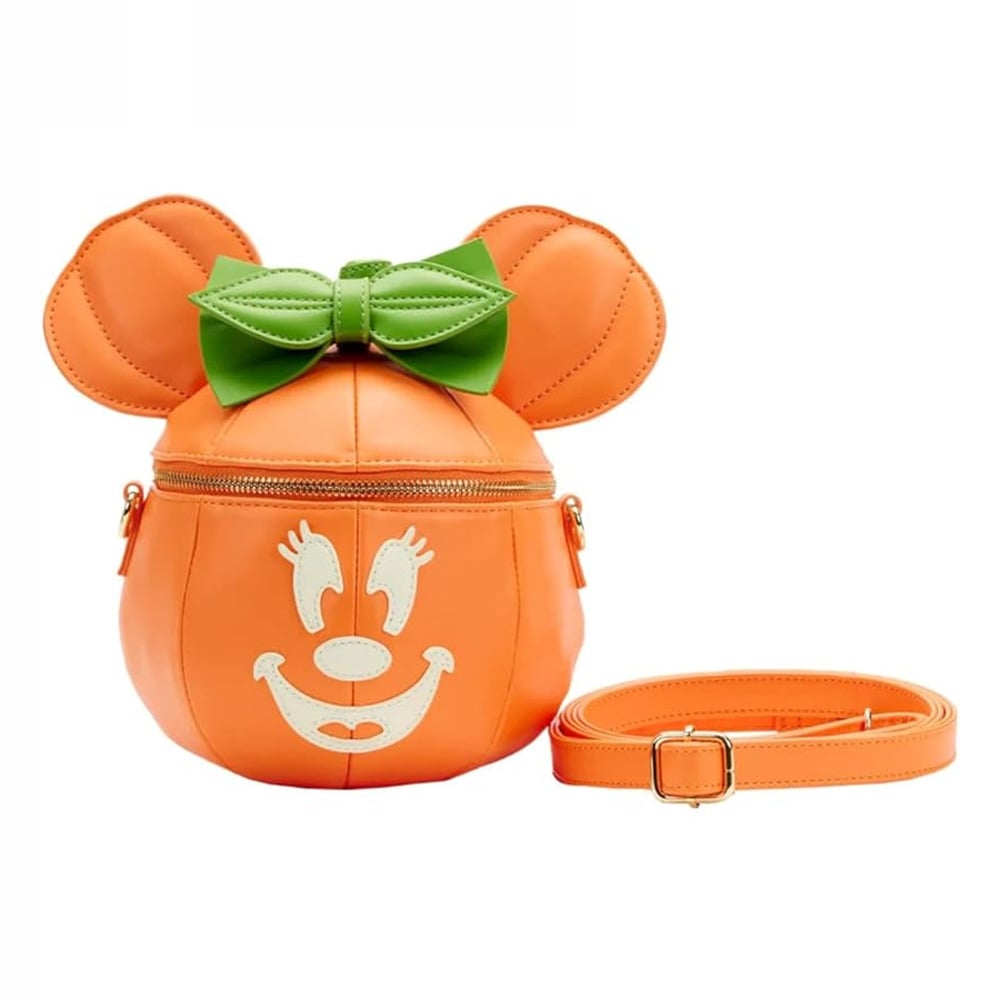 LOUNGEFLY Disney Glow Face Pumpkin Minnie Figural Crossbody Torba