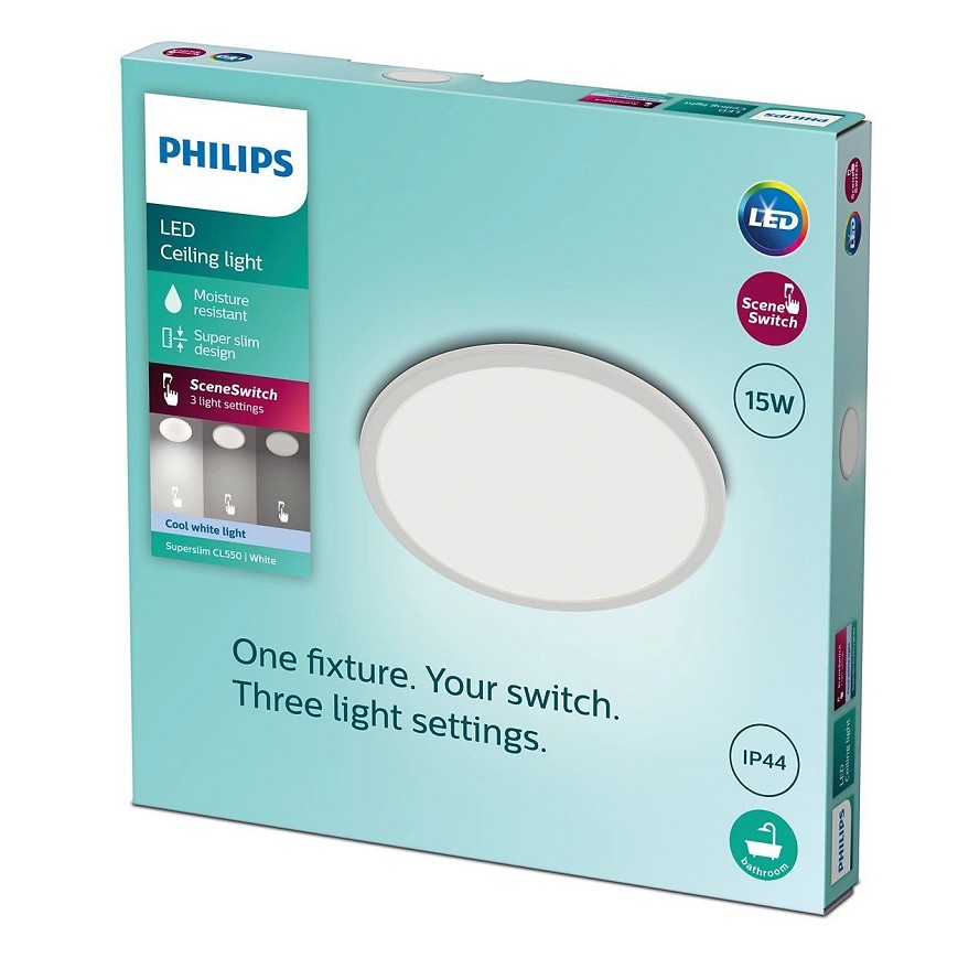 LED PLAFONJERA 15W 4000K NW SUPERSLIM CL550 IP44 PHILIPS