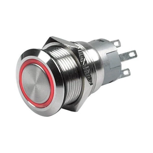 Push button on-off latching 3.3v red led