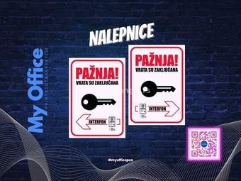 Nalepnice ZAKLJUČANA VRATA,INTERFON!