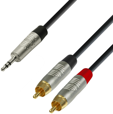 Adam Hall Cables 4 STAR YWCC 0600 Y-kabl (2 RCA na Minijack)