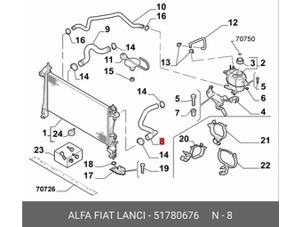 Fiat Qubo 1.3D Multijet Crevo Hladnjaka Gornje 09-16