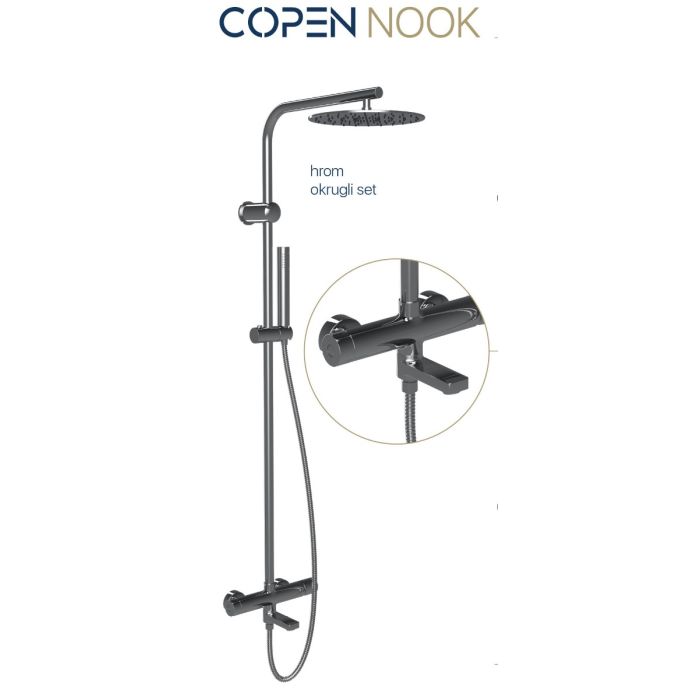 Copen NOOK usponski tuš sistem sa izlivom Chrome 110