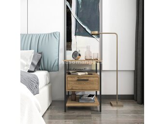 HANAH HOME Noćni stočić Alba Black Oak