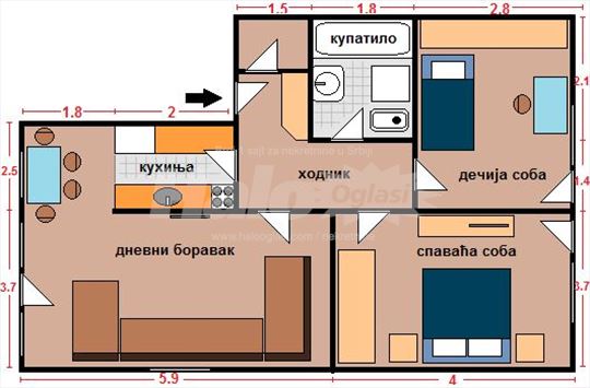 Trosoban stan na Ceraku (75 m2)