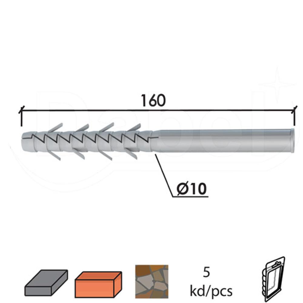 RU METAL TIPL 10X160MM SIVA