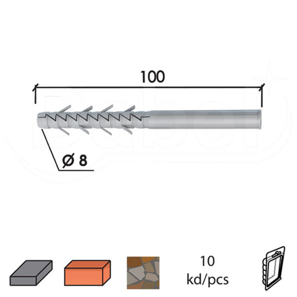 RU METAL TIPL 8X100MM SIVA