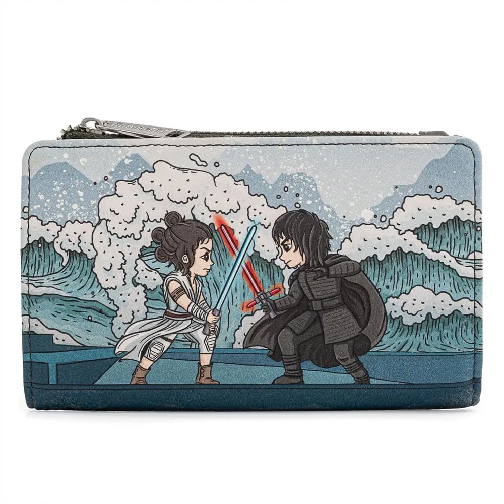 LOUNGEFLY Star Wars Rey Kylo Faux Leather Bi Fold Novčanik