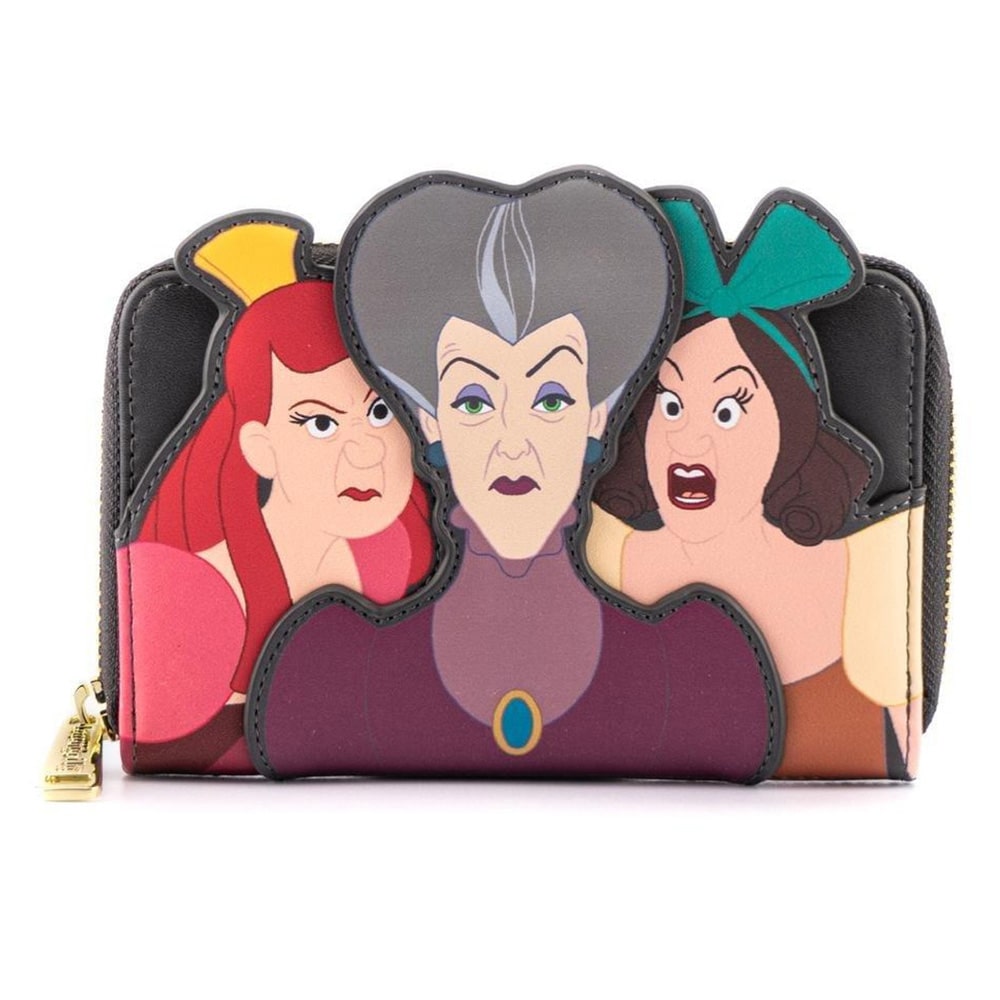 LOUNGEFLY Disney Villains Scene Evil Stepmother Aand Step Sisters Zip Around Novčanik