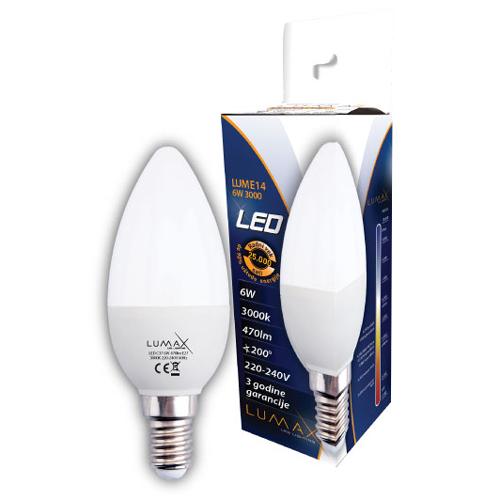 LUMAX LED SIJALICA E14-06W 3000K