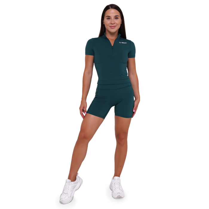 Ženska majica Ignite Cropped Dark Green - GymBeam