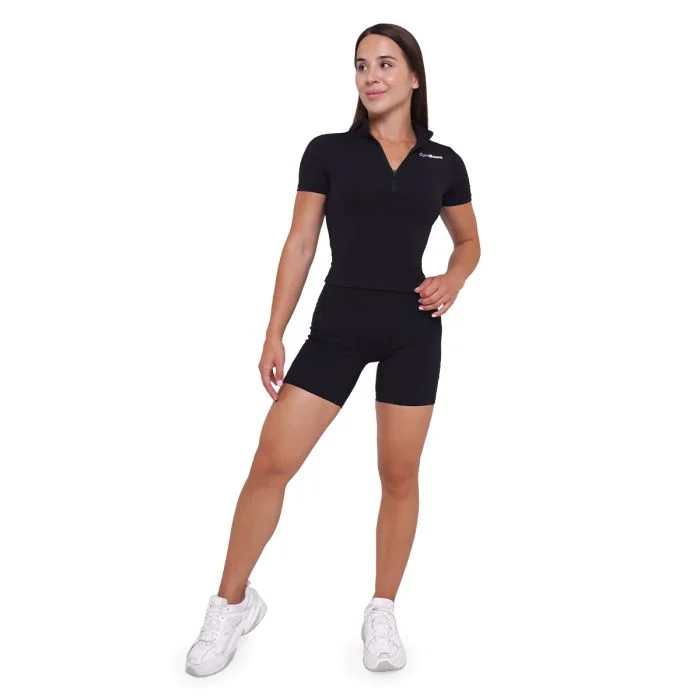 Ženska majica Ignite Cropped Black - GymBeam